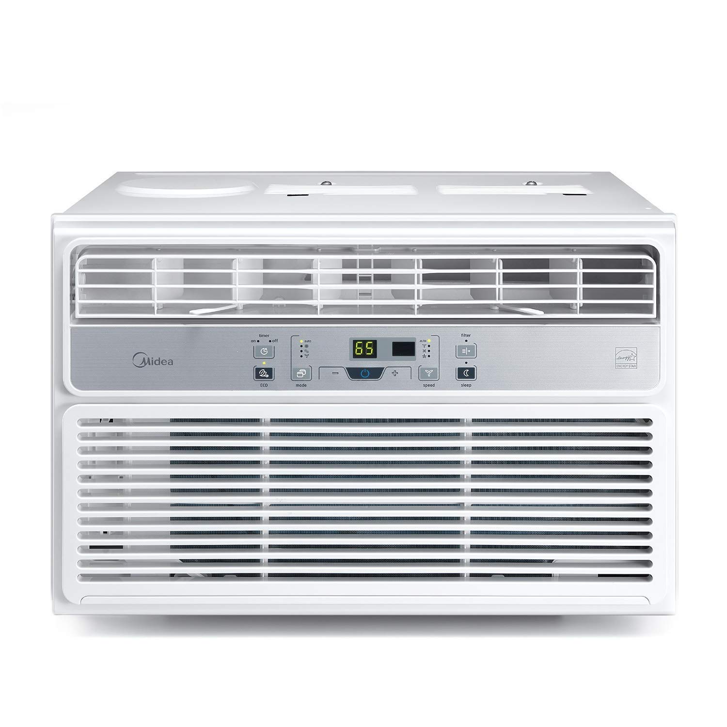 MIDEA EasyCool Window Air Conditioner - Cooling, Dehumidifier, Fan with remote control - 8,000 BTU, Rooms up to 350 Sq. Ft. (MAW08R1BWT Model) (Renewed)