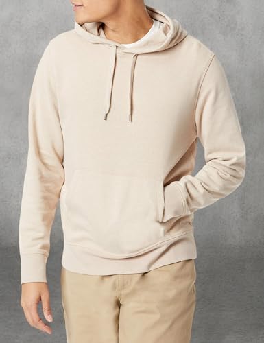 Amazon Essentials Men's Lightweight French Terry Hooded Sweatshirt, Oatmeal Heather, Medium