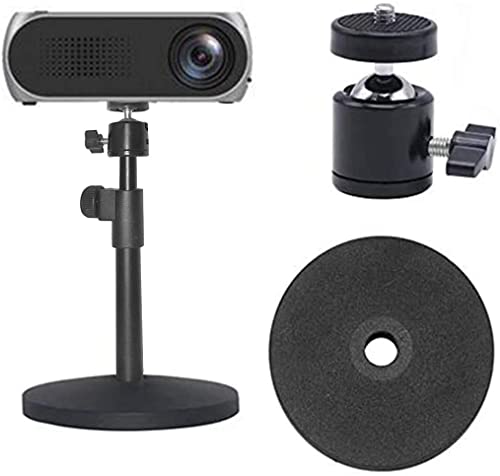 Desktop Mini Projector Stand, Angle Adjustable Mini Projector Stand 1/4in Mounting Screw, Length 8-12in，Load 4.4 lbs/1.5kg 360° Rotatable Projector CCTV DVR