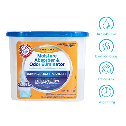 Arm & Hammer Fragrance Free Refillable Moisture Absorber and Odor Eliminator 14 oz.(Pack of 3)