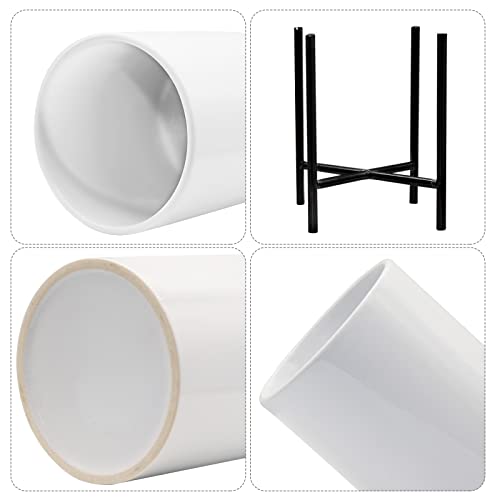 Pgyeb 2 PCS Silverware Holder for Countertop, with Black Metal Frame Kitchen Spoon and Fork Holder, Robust Silverware Caddy 4.7*3.15 inch Black