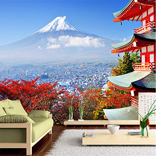 Mural Wallpaper,Fuji Japanese Flag Landscape Customize 4D Wallpaper Hd Print Art Print Large Silk Mural Poster Picture Wall Painting For Tv Wall Entrance Home Decor,500Cm(W)X320Cm(H)(16'4"X10'5")Ft