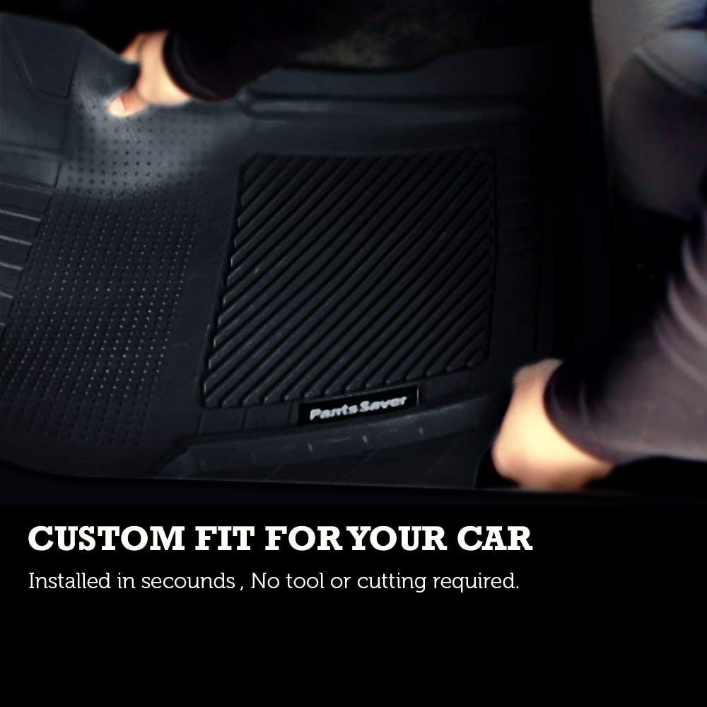 PantsSaver Custom Fit Floor Mats for Volvo S60 2020 All Weather Protection-4 Piece Set-High Raised Border Protection Great for Catching Spills & Easy Rinse-Car Accessories-Tan