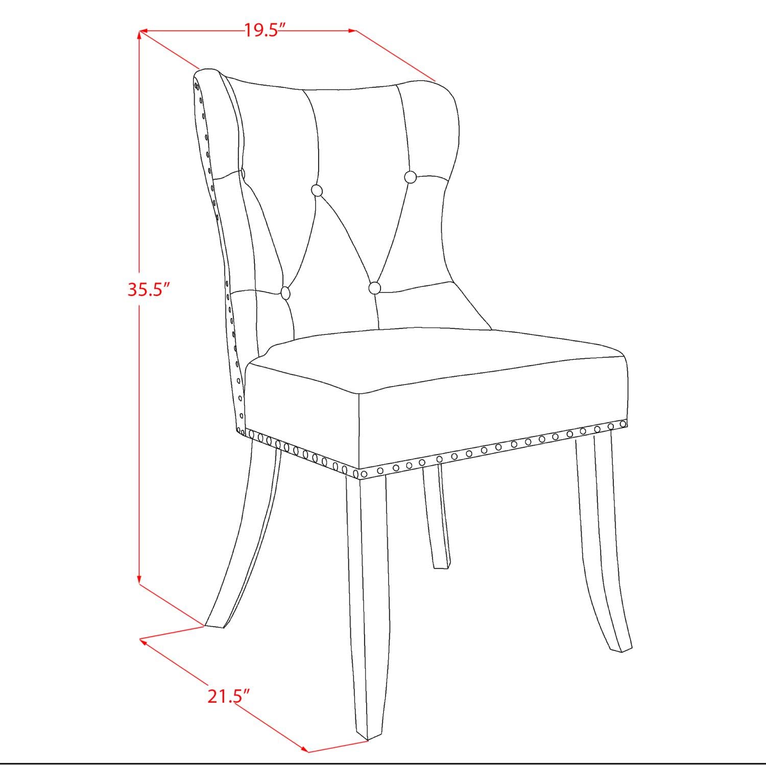 East West Furniture SIP7T37 Sion Modern Parson Dining Chairs - Button Tufted Nailhead Trim Limelight Linen Fabric Upholstered Chairs, Set of 2, Jacobean