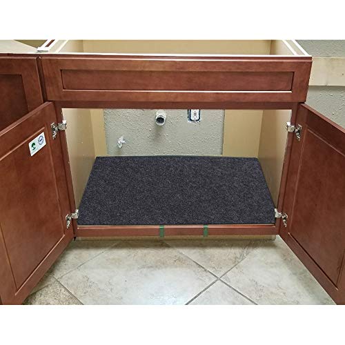 Under The Sink Mat, kitchen cabinet mat – Waterproof/Absorbent – Protects Cabinets,Absorbent felt material,Anti-Slip and Waterproof Backing,Contains Liquids,Washable (36" x 24")