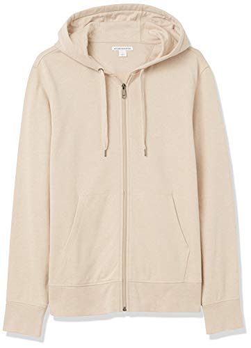 Amazon Essentials Men's Lightweight French Terry Full-Zip Hoodie, Oatmeal Heather, Medium