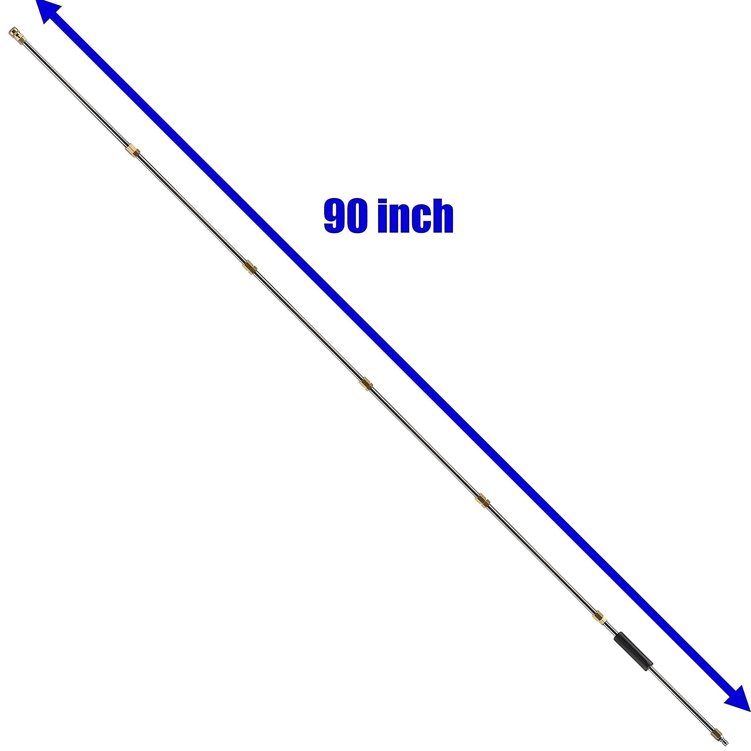 M MINGLE Pressure Washer Wand Extension, Gutter Cleaner Attachment for Pressure Washer Nozzle, 1/4 Inch Quick Connect