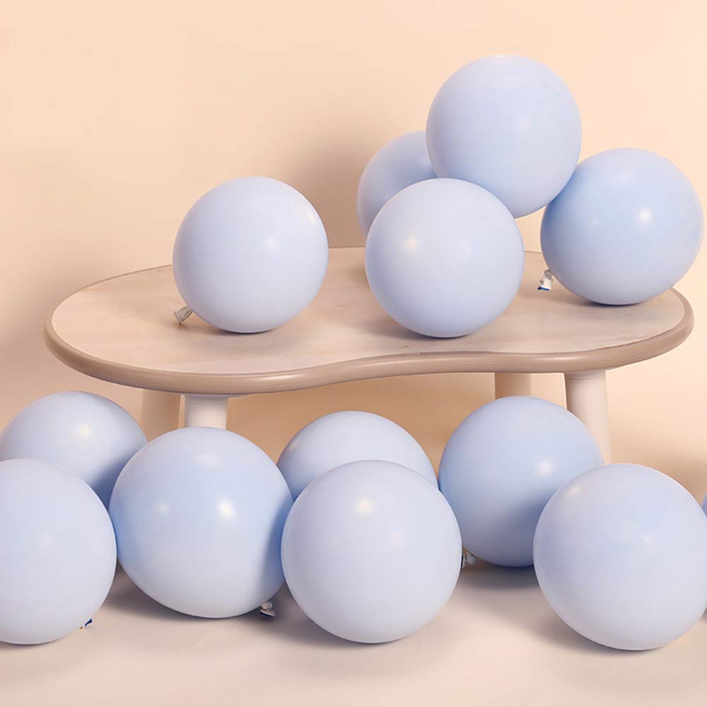Pastel Macaron Balloons 10 Inch 100Pcs Candy Colored Latex Party Balloons for Birthday Baby Shower Wedding Christmas Party Decorations Supplies- Baby Blue Balloon