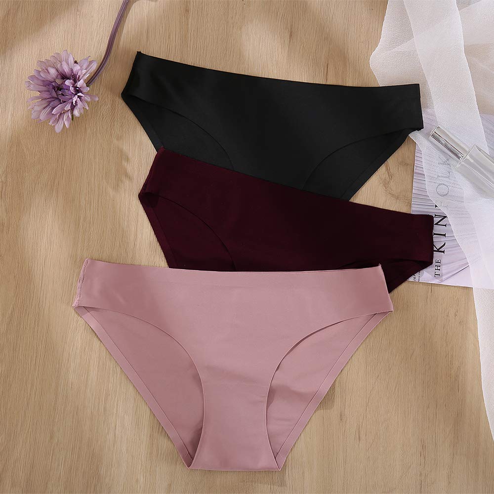 FINETOO 6 Pack Women’s Seamless Hipster Underwear No Show Panties Invisibles Briefs Soft Stretch Bikini Underwears XS-XL(XS)