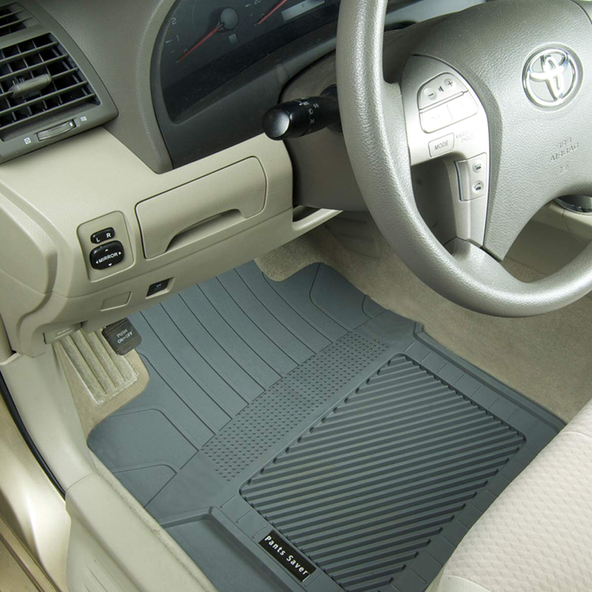 PantsSaver Custom Fit Floor Mats for Volvo S60 2020 All Weather Protection-4 Piece Set-High Raised Border Protection Great for Catching Spills & Easy Rinse-Car Accessories-Tan