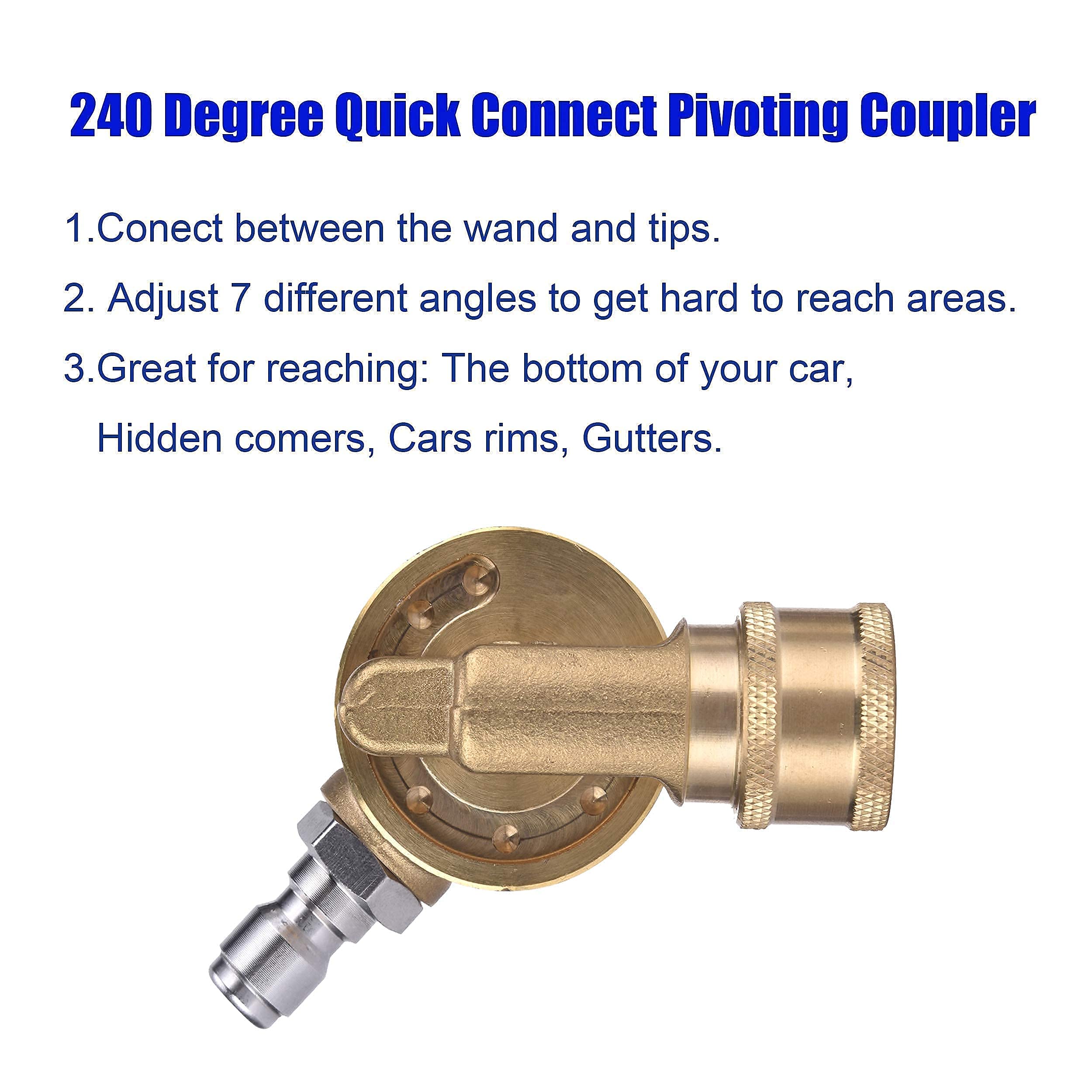 M MINGLE Pressure Washer Wand Extension, Gutter Cleaner Attachment for Pressure Washer Nozzle, 1/4 Inch Quick Connect