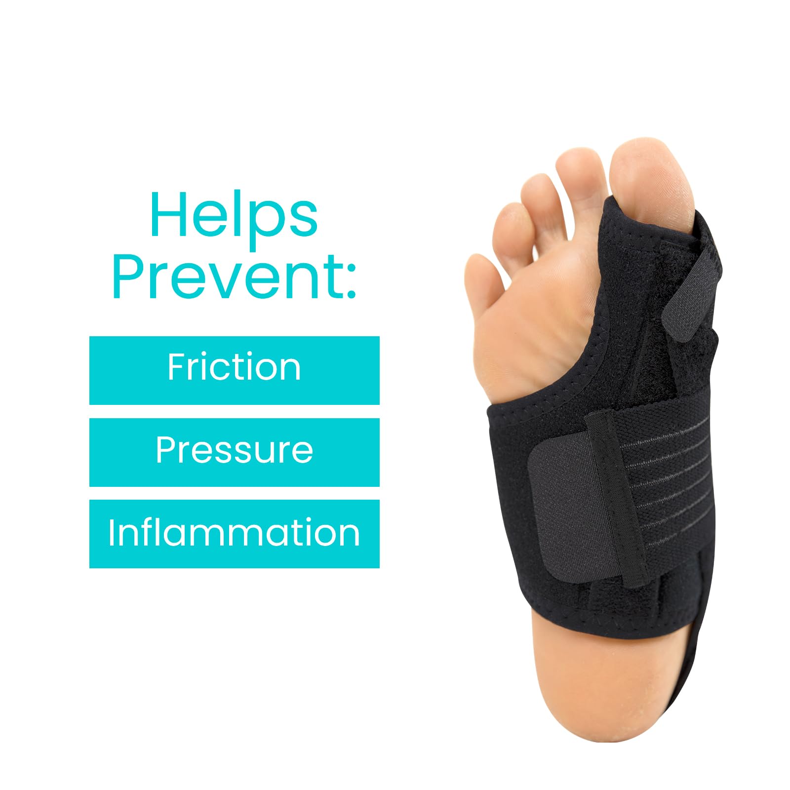 Vive Bunion Corrector for Women & Men Big Toe - Toe Separator Non-Surgical Hallux Valgus Correction, Hammer Toe Straightener Bunion Relief - Big Toe Brace Splint - Day Night Support 2 Pcs (Black)