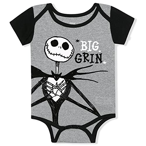 Disney Nightmare Before Christmas Baby Boys Bodysuit for Infants – Grey/Black