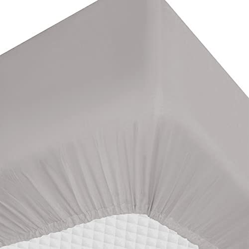 IR Imperial Rooms Twin Fitted Sheet - 16 Inch Deep Pocket Fitted Bed Sheets Twin Size Premium 1800 Soft Microfiber Shrink and Fade Resistant All Around Elastic Fitted Bottom Sheets Only (Grey)