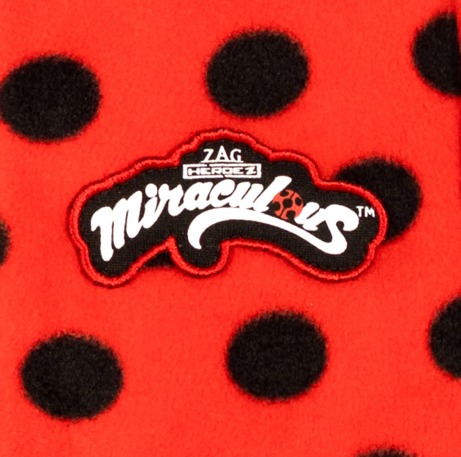 Miraculous Ladybug Big Girls Zip-Up Onesie Pajama Coveralls Red 10-12