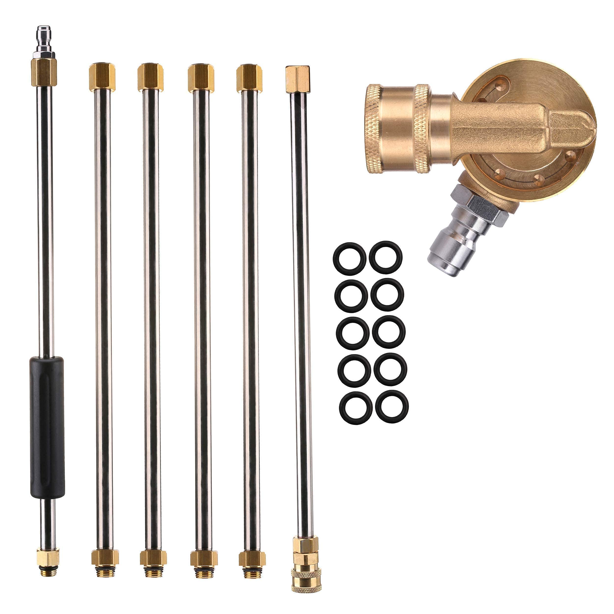 M MINGLE Pressure Washer Wand Extension, Gutter Cleaner Attachment for Pressure Washer Nozzle, 1/4 Inch Quick Connect
