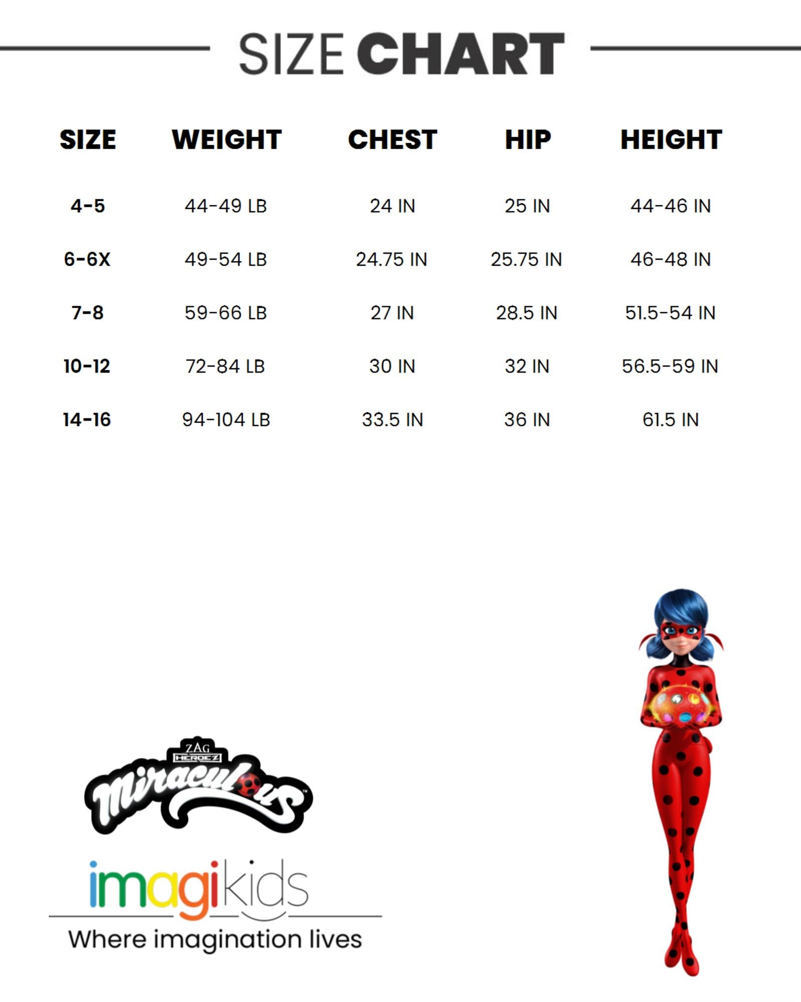 Miraculous Ladybug Big Girls Zip-Up Onesie Pajama Coveralls Red 10-12