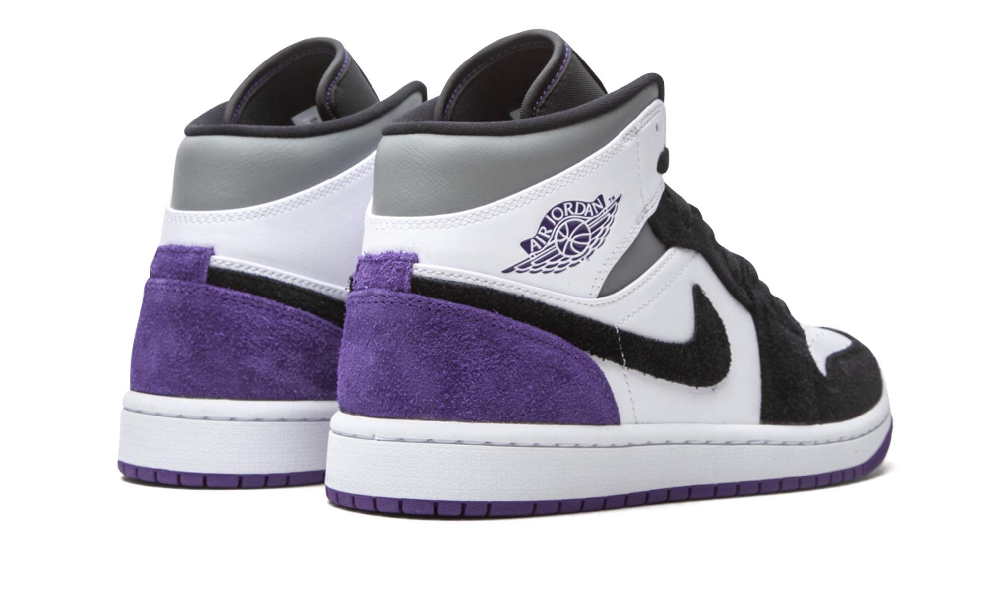 Nike Men's Air Jordan 1 Mid Se Court Purple Suede, White/Court Purple/Black, 7.5