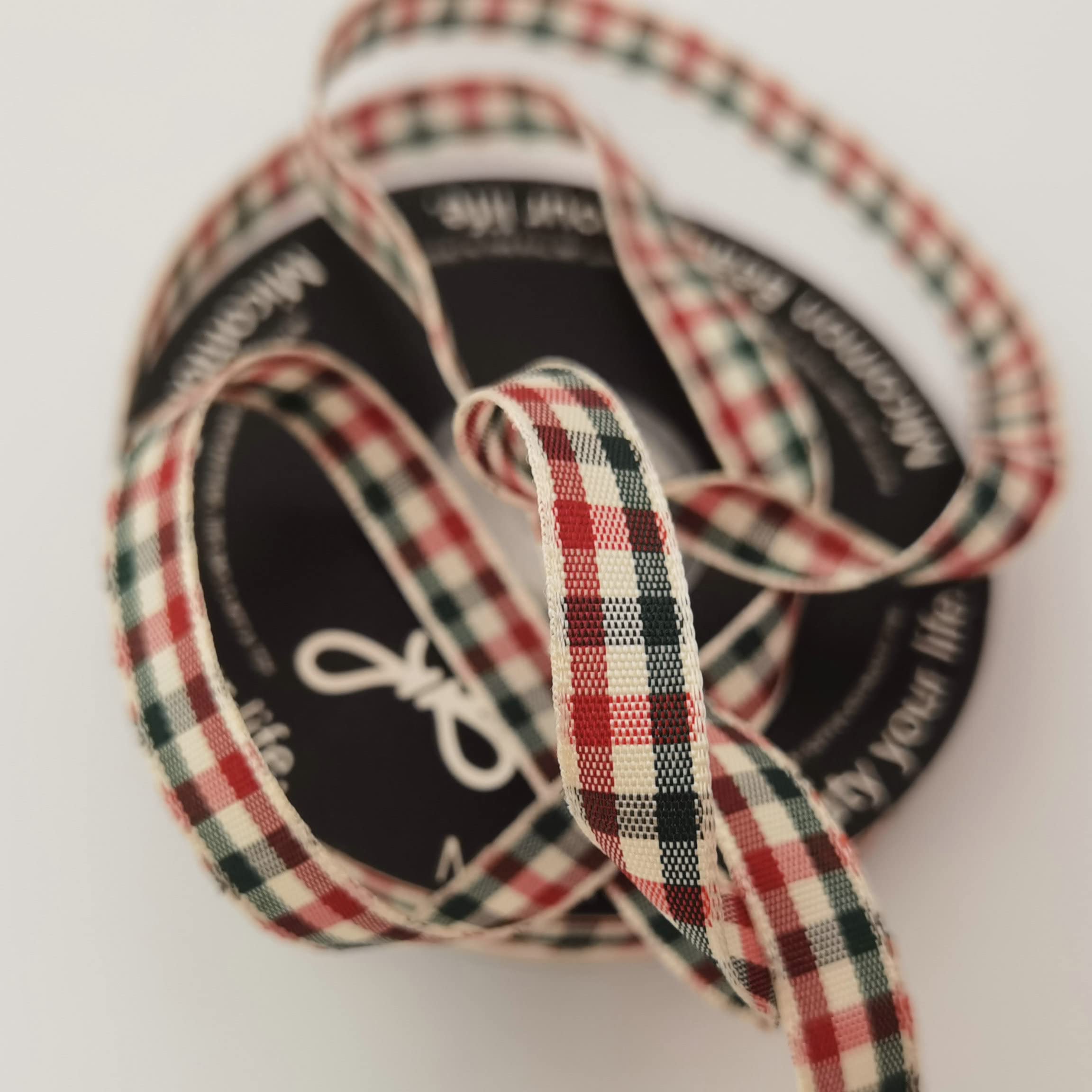 Micomon Red and Green Gingham Ribbon Buffalo Ribbon Checkerd Christmas Ribbon 25 Yards Each Roll 100% Polyester (3/8",RedGreen)