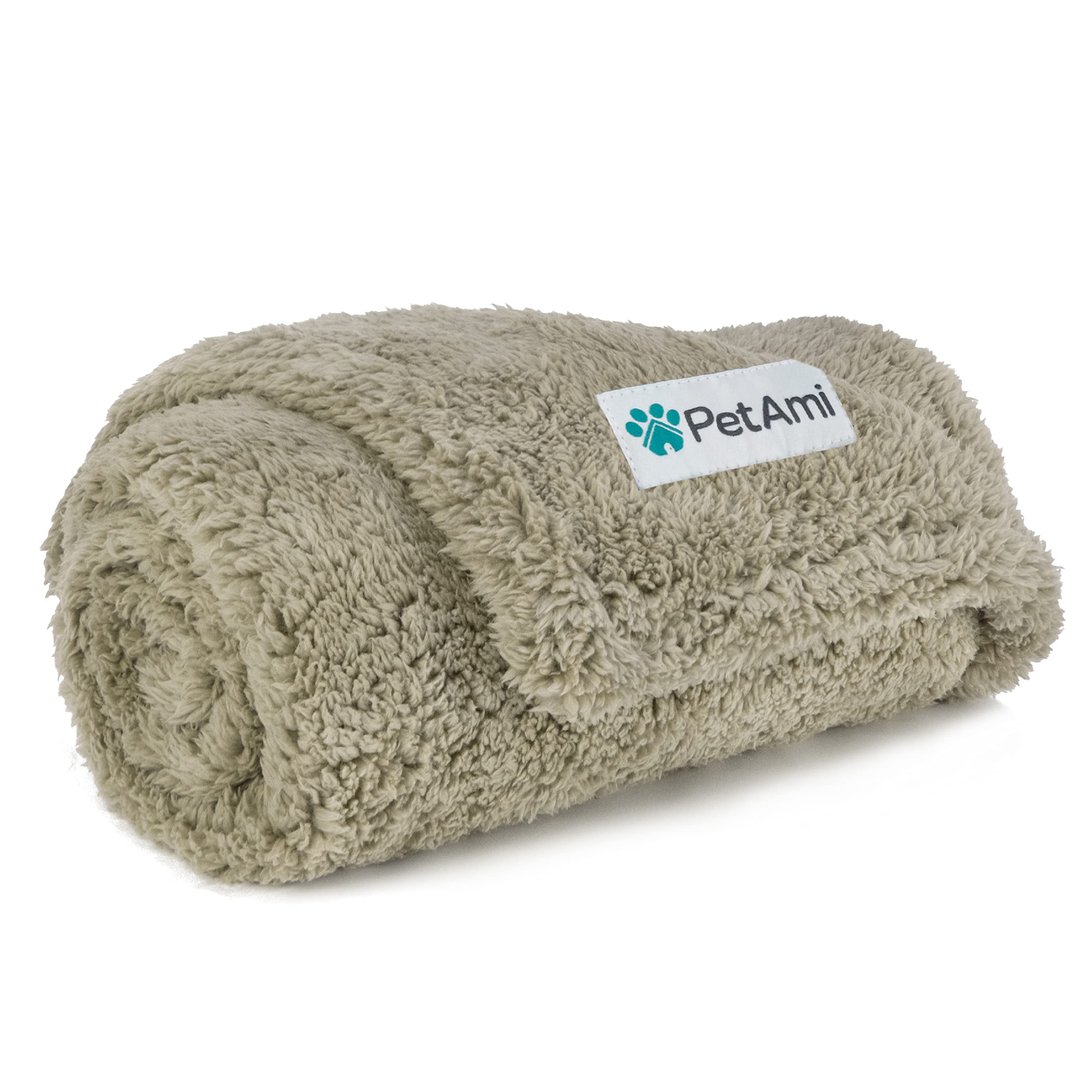 PetAmi Fluffy Waterproof Dog Blanket for Small Medium Dogs, Soft Warm Pet Sherpa Throw Pee Proof Couch Cover, Reversible Cat Puppy Bed Blanket Sofa Protector, Plush Washable Pad (Taupe Camel, 29x40)