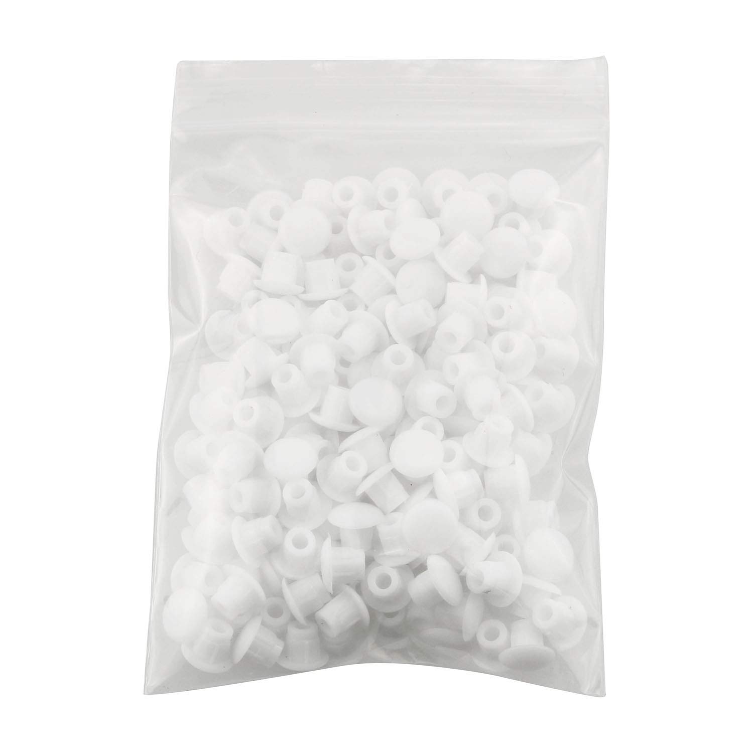 Tegg Screw Caps Cover 100PCS 5mm(3/16Inch) Flush Type White Plastic Panel Hole Plugs Button Tops for Cabinet Cupboard Shelf Furniture