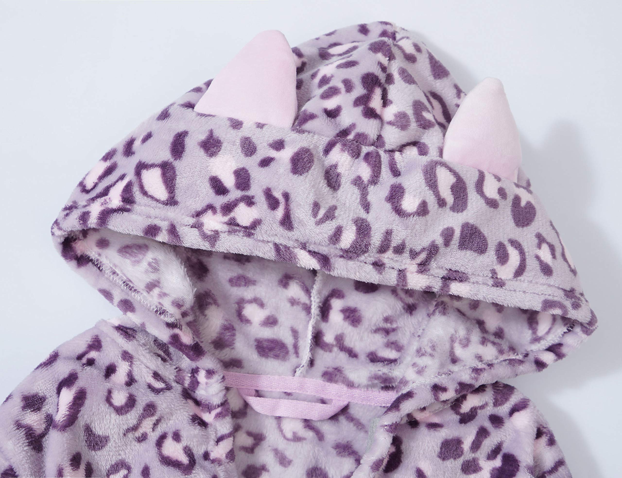 Topgal Cat Robe for Girls Cute Cozy Hooded Cat Ears Bathrobe Little Kids Teens Size 10