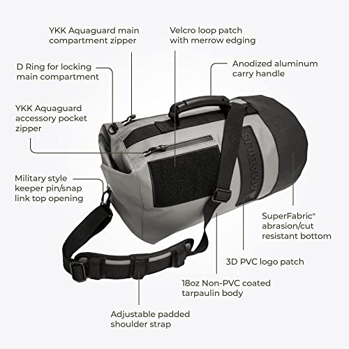 AMABILIS | Water-Resistant Carry-on Travel Duffel Bag | Multiple Pockets | Adjustable Strap | Perfect Gym Bag | 32L | Battleship Grey | Dave Jr Duffel Bag