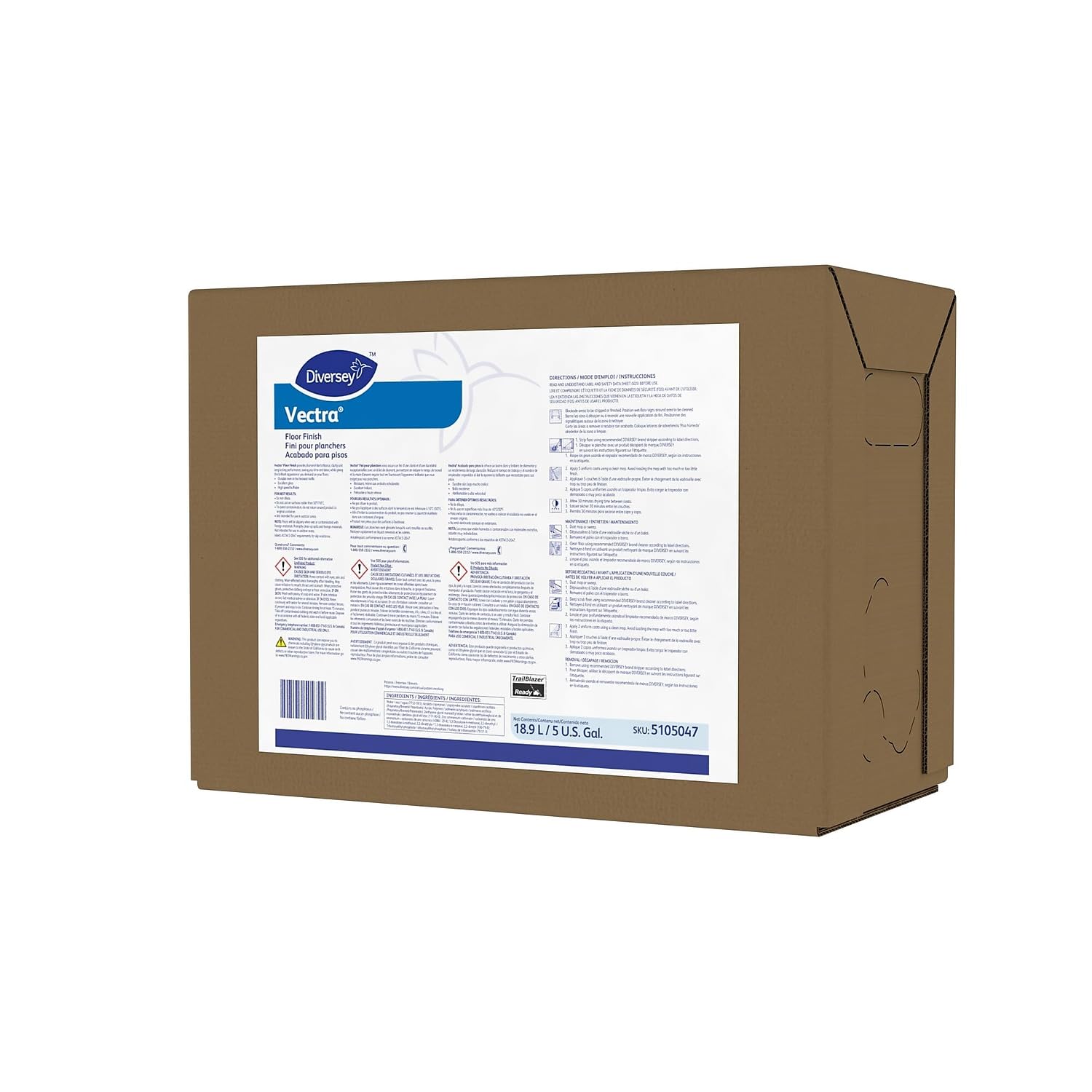 Diversey Care Floor Finish; Vectra; 5 Gallon; White