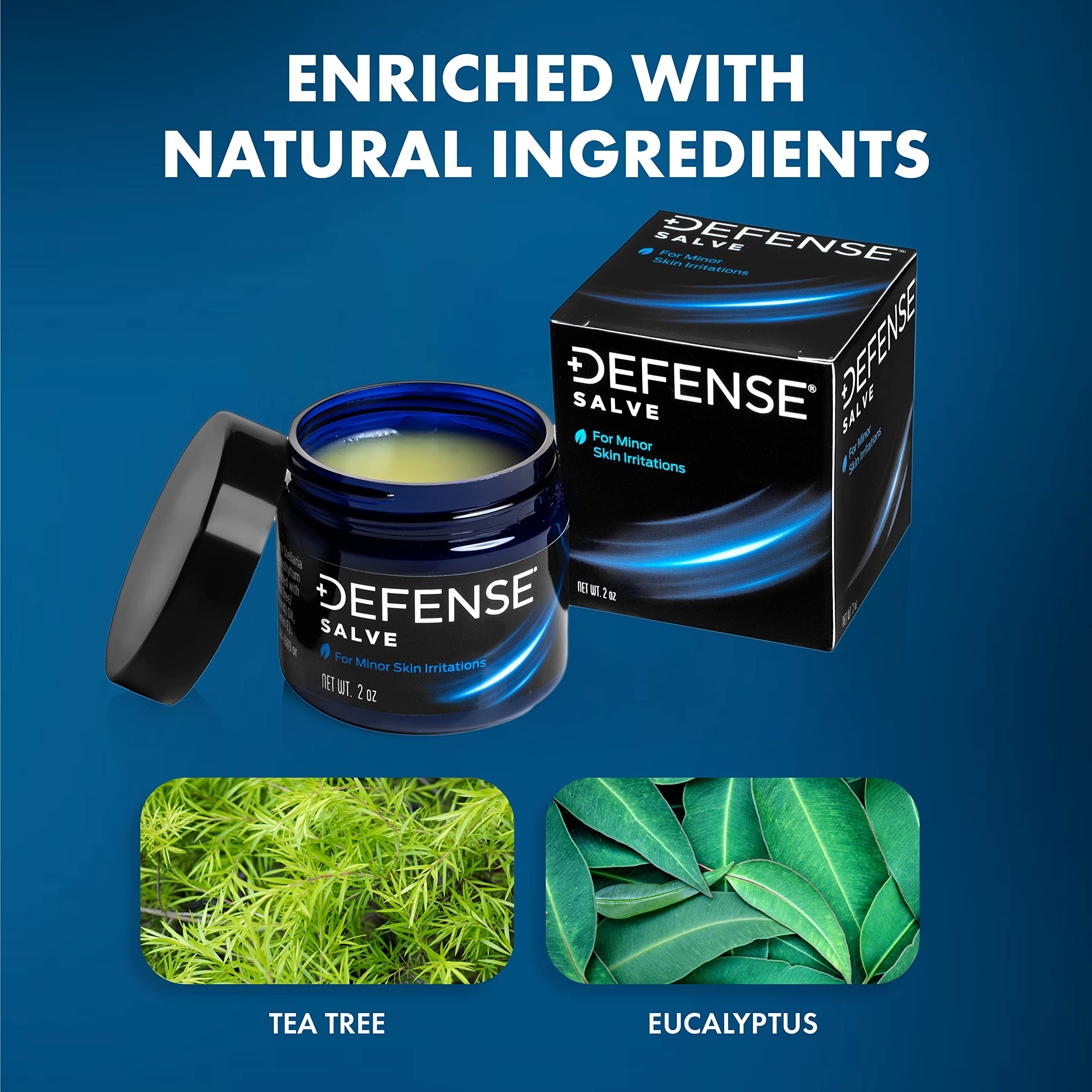 Defense Soap Organic Tea Tree Ointment | All Natural Herbal Salve for Skin, Wrestling, Jiu Jitsu, Bjj. 2 Oz Jar