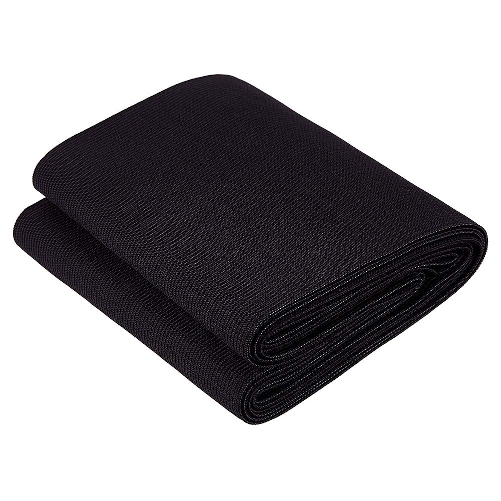 BENECREAT 3.3 Yard/3m 6 Inch Wide Flat Elastic Band Black Heavy Stretch Knit for Garment Sewing Project