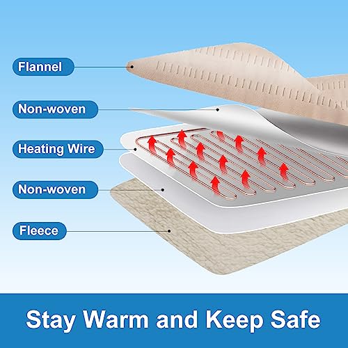 Ariliya Heating Pad for Back Pain & Cramps Relief- XL Electric Heating pad 4 Heat Settings 2h Auto-Off 12 x 24 Heated Pad, Beige-Beige