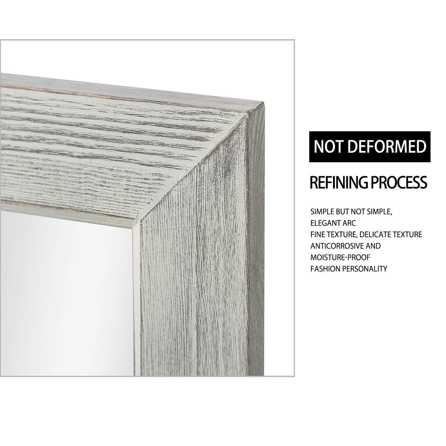Elevens Traditional Full Length Floor Mirror 65"x22" Rustic Tall Floor Mirror Wall Mirror Standing or Leaning Against Wall for Bedroom, Dressing and Wall-Mounted - Gray