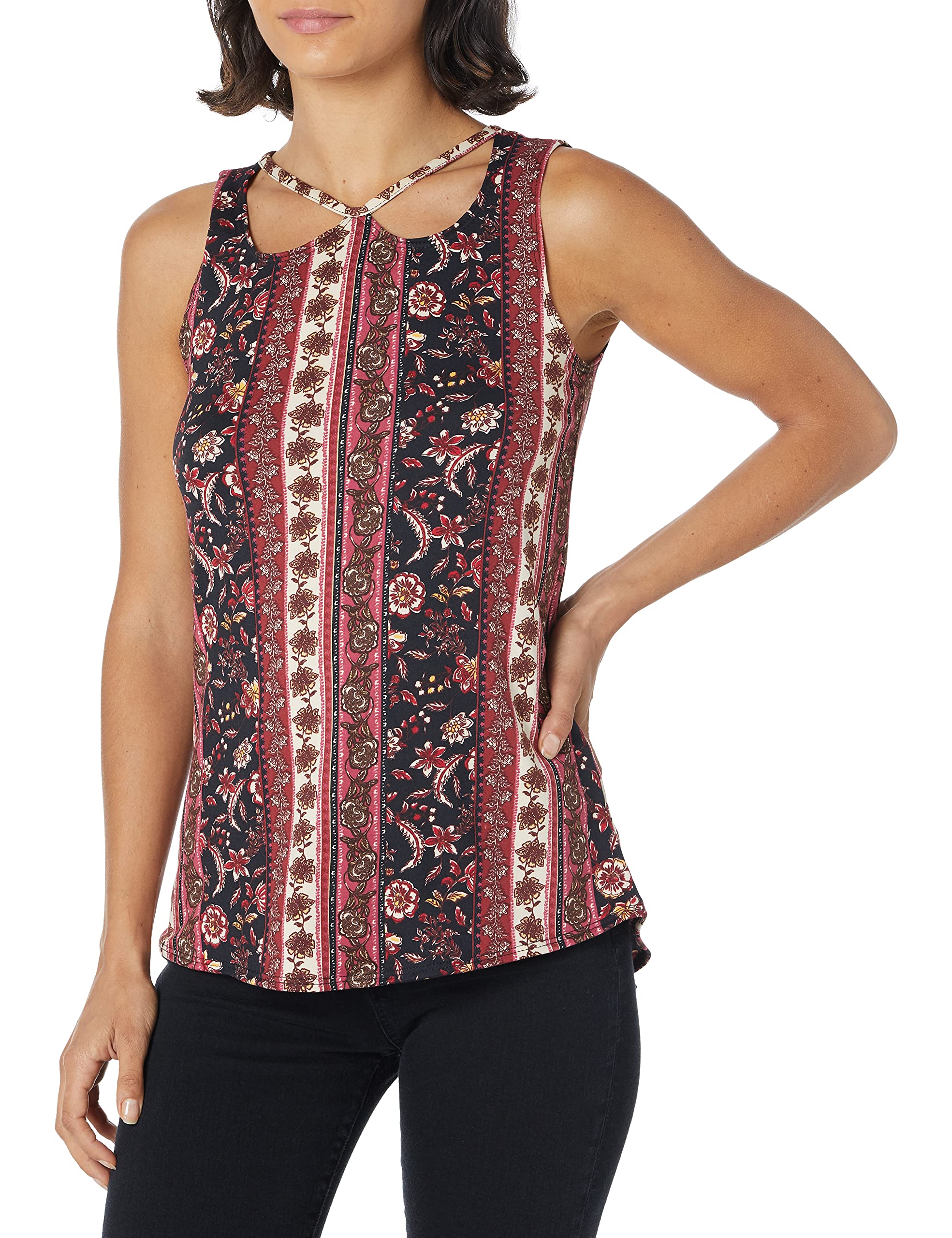 Star Vixen Women's Petite Sleeveless, Black Mauve Wallpaper, PL