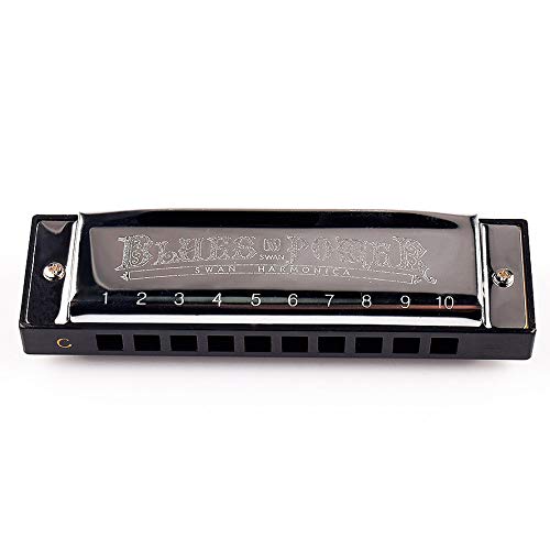 SWAN Harmonica Db Key 10 Hole 20 Tones Harmonica Blues Mini Harmonica for Adult, Professional Player,Beginner,Students with Case Bag
