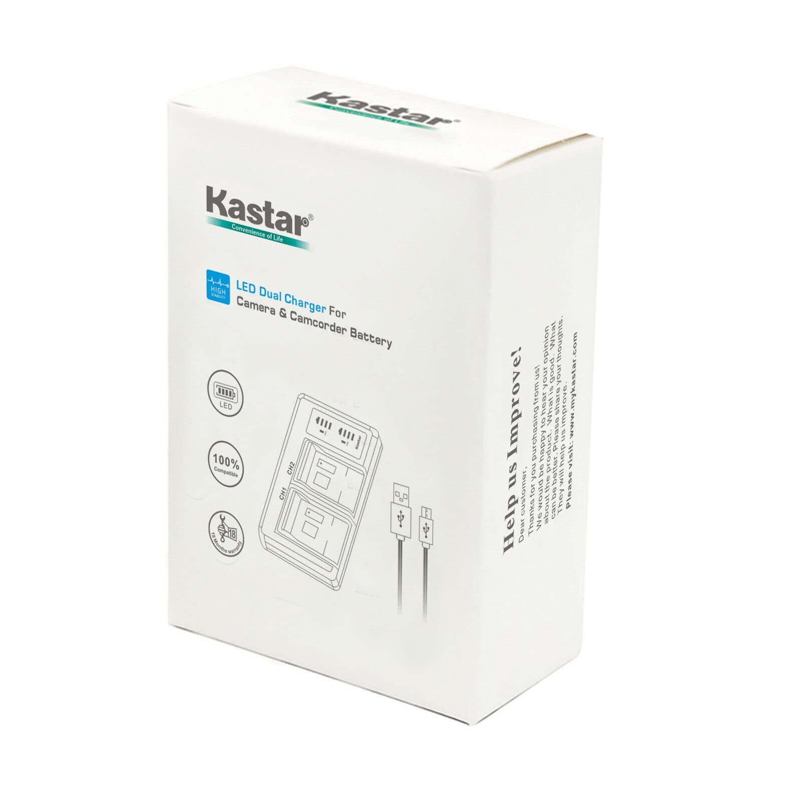 Kastar 2-Pack Battery and LTD2 USB Charger Replacement for VJIANGER 4K Digital Camera, 4K WiFi Digital Camera, 1080P Camcorder, 1080P Video Camera, VJIANGER 4K 48MP Vlogging Camera for YouTube