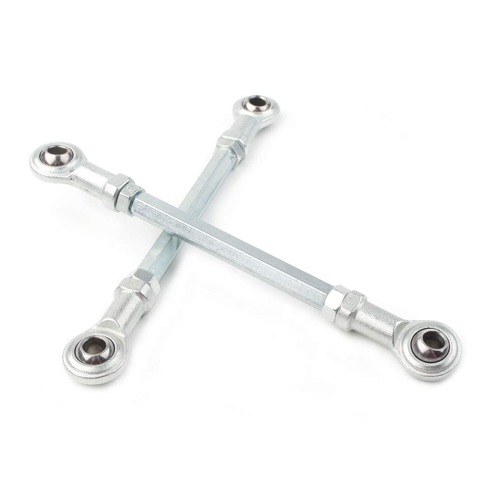 GZYF 2PCS Go Kart ATV Tie Rod End Steering Kit, Metal Bolt Tie Rod Ball Joiner Steering Shaft Assembly for ATV Go Kart