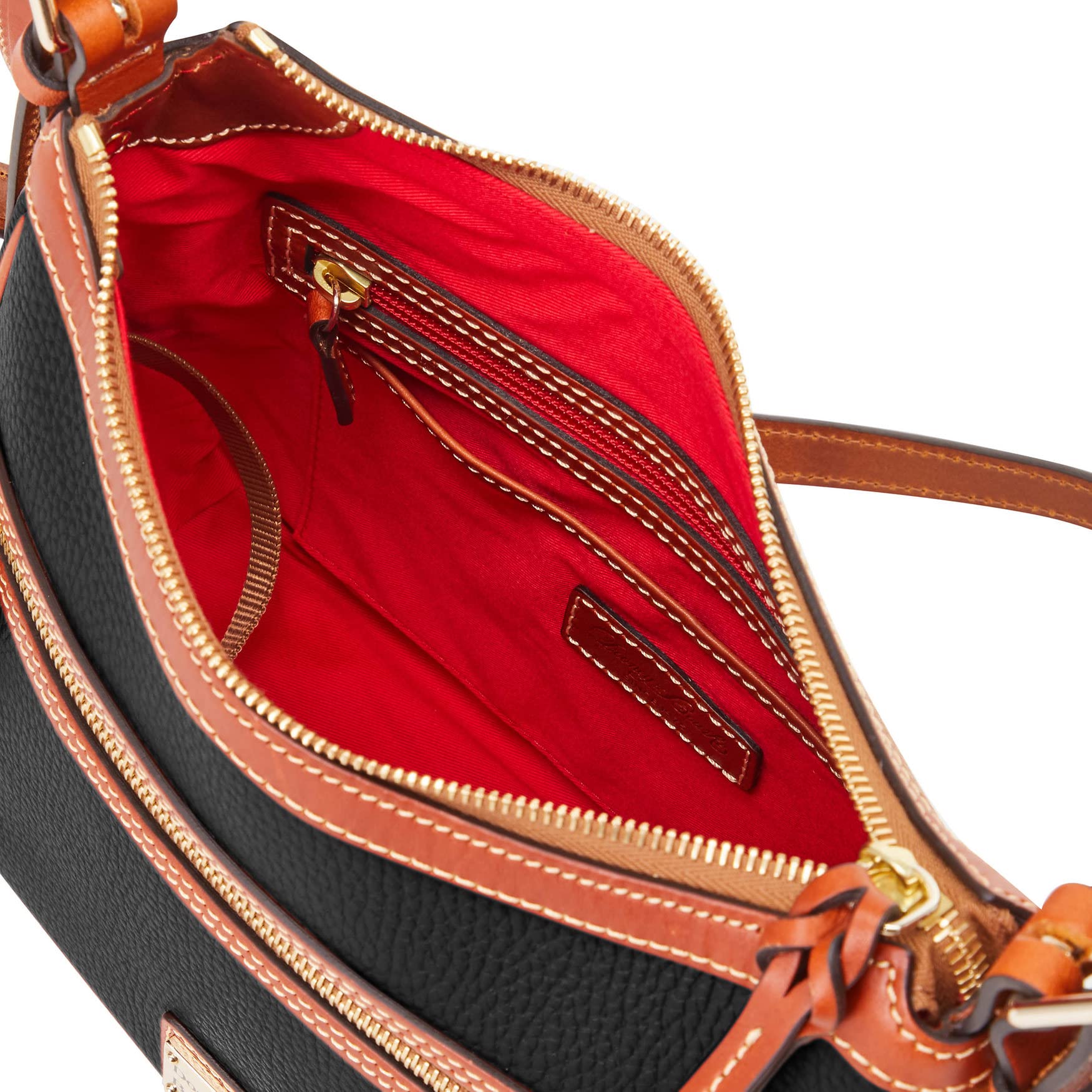 Dooney & Bourke Women's Presley Crossbody in Pebble Grain Leather, Medium Sized Handbag with Adjustable Shoulder Strap, Black