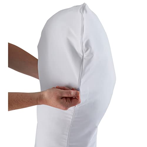Contours Soulmate Cooling Pregnancy Body Pillow for Adults with Moisture Wicking U-Shaped Design for Side Sleeping, Maternity and Breastfeeding Support, Lounger for Back, Hip, Leg & Belly Pain - White