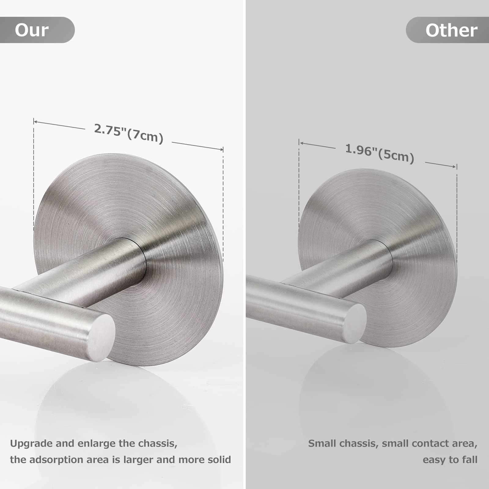 Towel Bar for Bathroom: 17 Inch Self Adhesive Bath Towel Bar - SUS304 Stainless Steel Towel Racks Wall Mounted - No Drill Shower Towel Holder for Bathroom, Kitchen, Cabinet