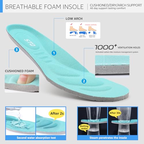 STQ Walking Shoes for Womens Lightweight Comfortable Casual Sports Shoes Athletic Sneakers Grey/Green 6