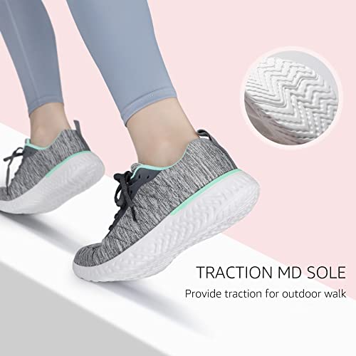 STQ Walking Shoes for Womens Lightweight Comfortable Casual Sports Shoes Athletic Sneakers Grey/Green 6