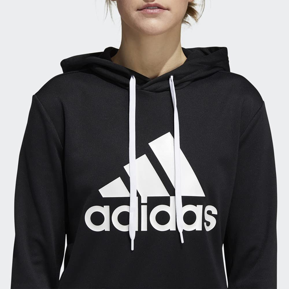 adidas Women's Game and Go Big Logo Hoodie, Black/Chalk White, X-Small