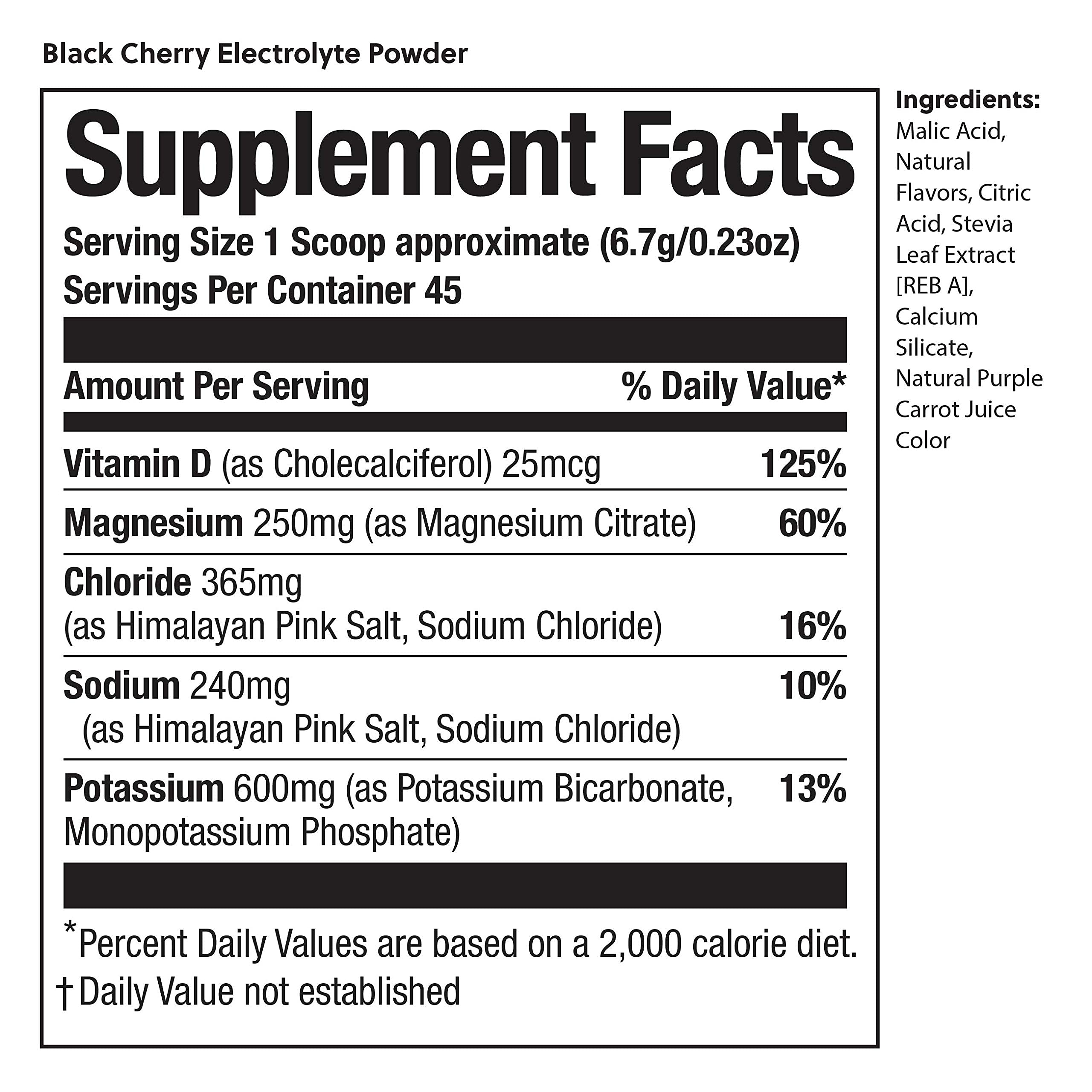 Perfect Keto Electrolytes Hydration Powder | Supports Hydration, Recovery & Healthy Immune System | Sugar Free, Low Carbs, Calories or Fillers | Keto-Friendly & Non-GMO (Black Cherry)