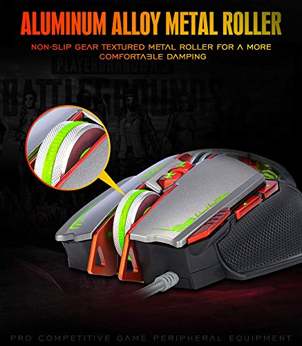 Shenligod Gaming Mouse Wired [3200 DPI] [Programmable] [Breathing Light] Ergonomic Game USB Computer Mice RGB Gamer Desktop Laptop PC Gaming Mouse,8 Buttons forWindows PC Gamers