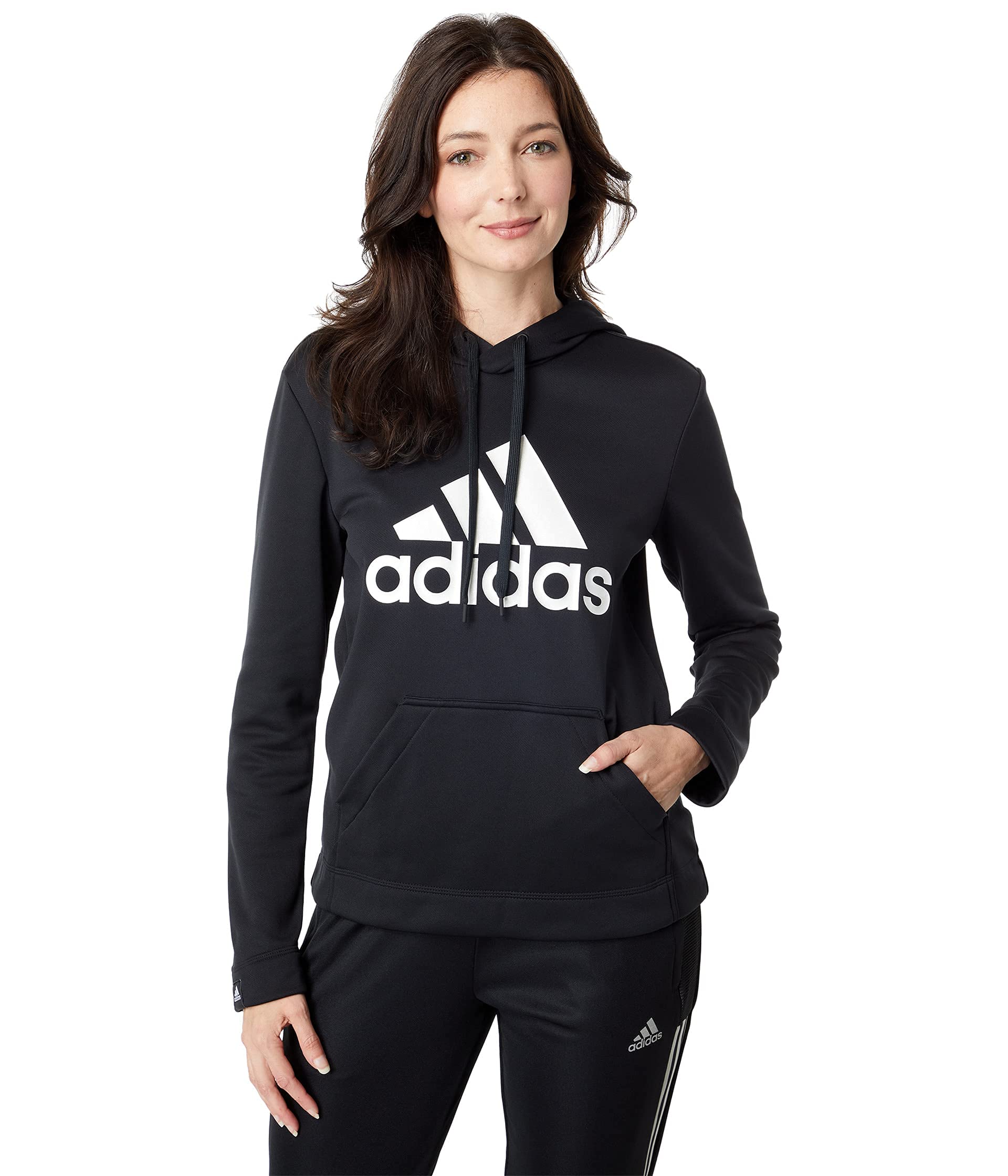 adidas Women's Game and Go Big Logo Hoodie, Black/Chalk White, X-Small