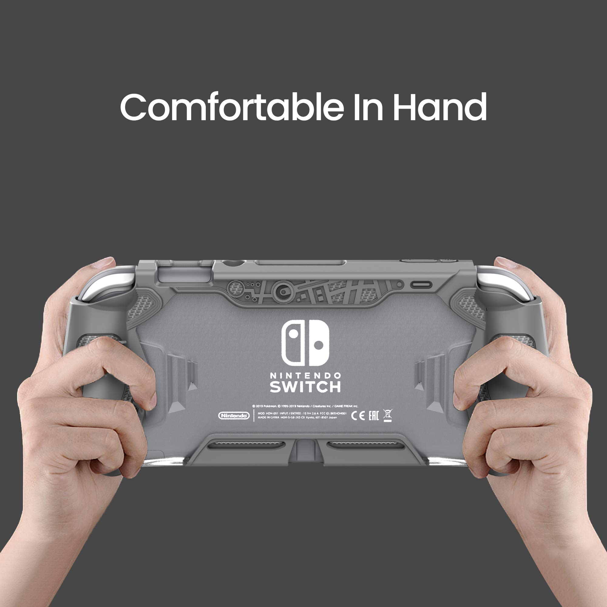 Switch Lite Protective Case for Nintendo Daily Gift (Ergonomic /Sturdy /Full Protection) Gift Idea Family Happy Hours Gray