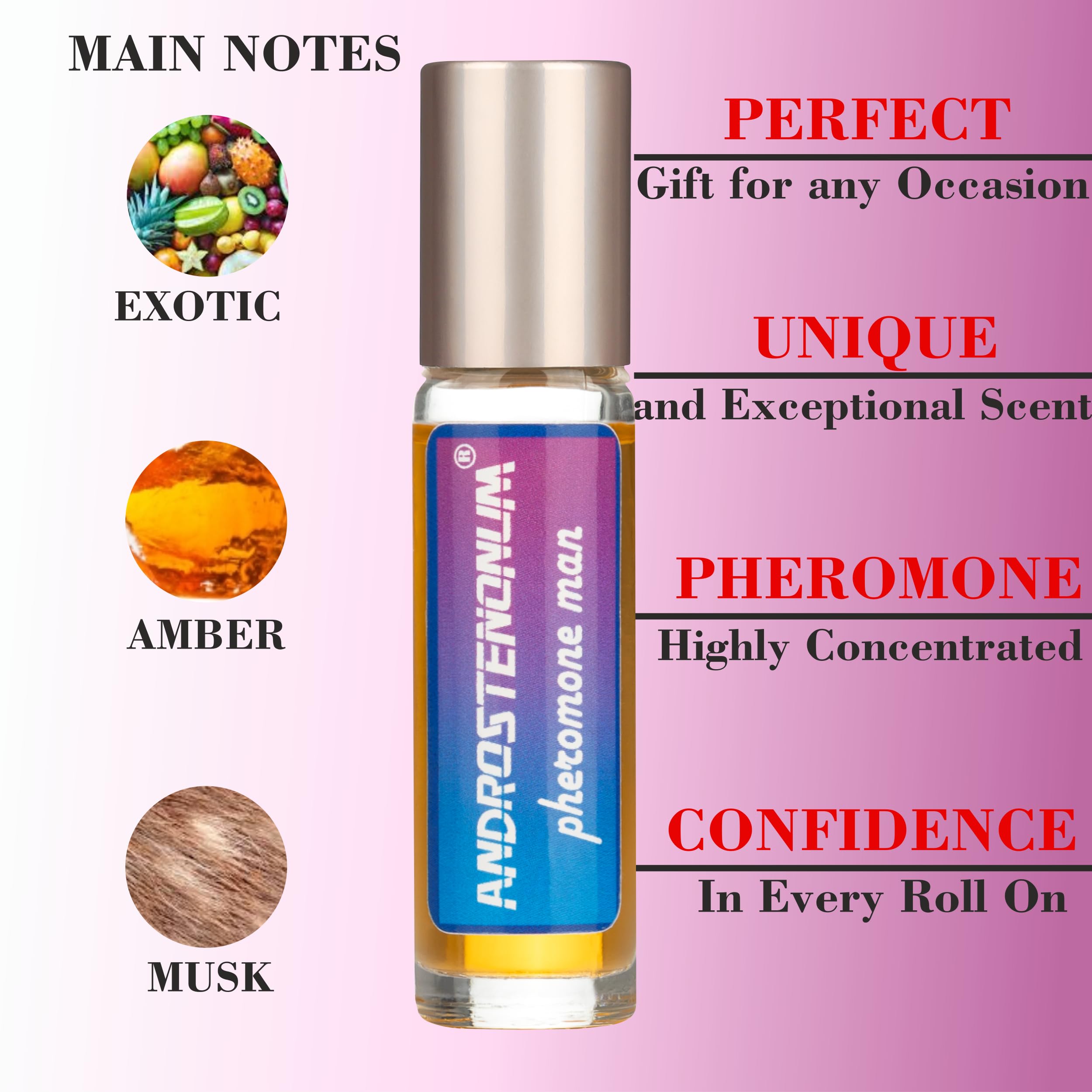 ANDROSTENONUM by Pherolec Global Male Pheromone Perfume Oil for Him Real Long-Lasting Original Best Men's Pheromones Cologne Essential Strong Spray Fragrance Essence Extra Strength Man 0.34 fl. oz
