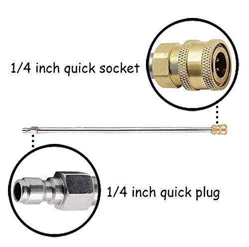 M MINGLE Pressure Washer Extension Wand, Pressure Washer Gun with Extension Wand, 5 Nozzle Tips