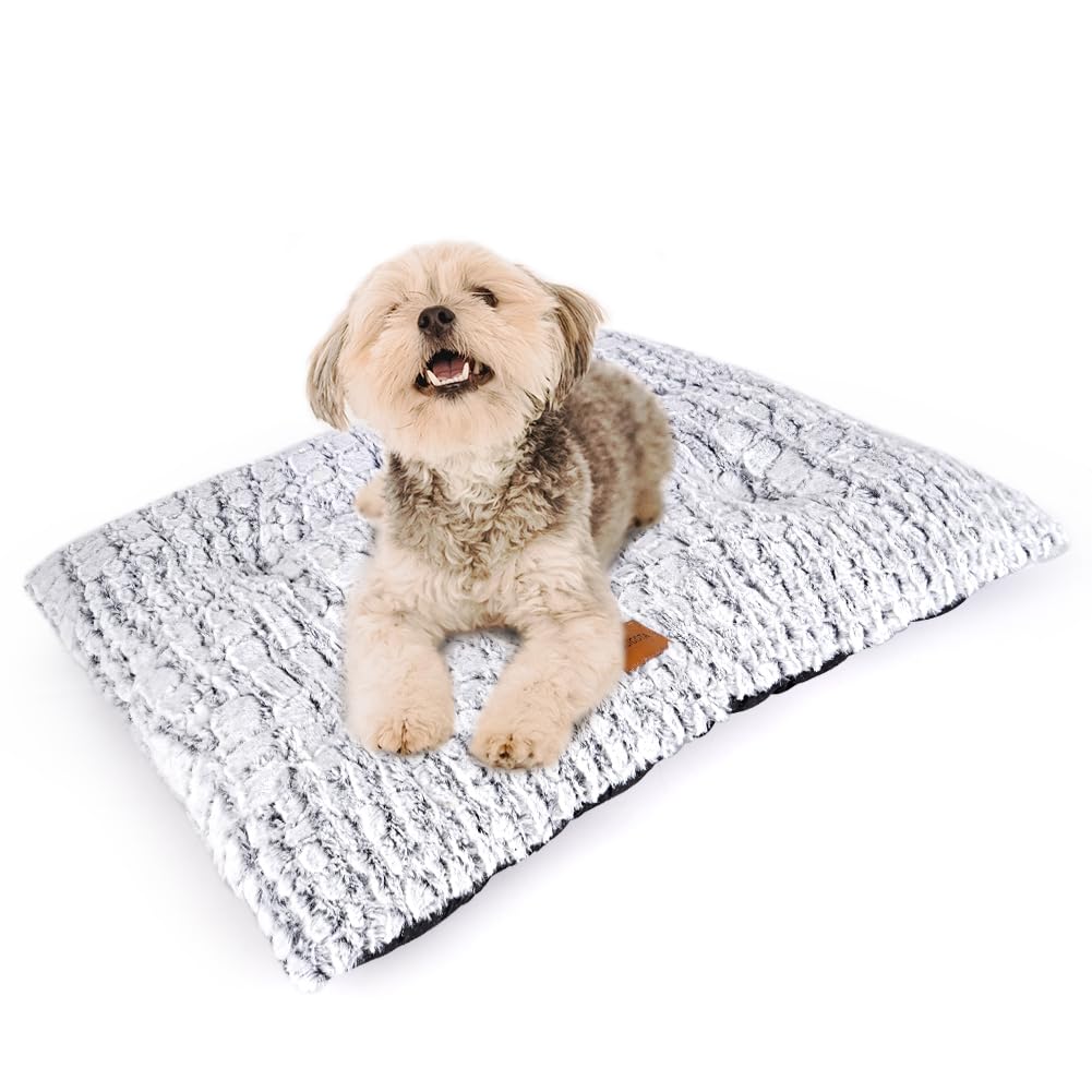 ULIGOTA Dog Bed Crate Pad Plush Dog Crate Mat for Small Medium Large Dogs Soft Dog Bed Anti Slip Fulffy Comfy Kennel Pad