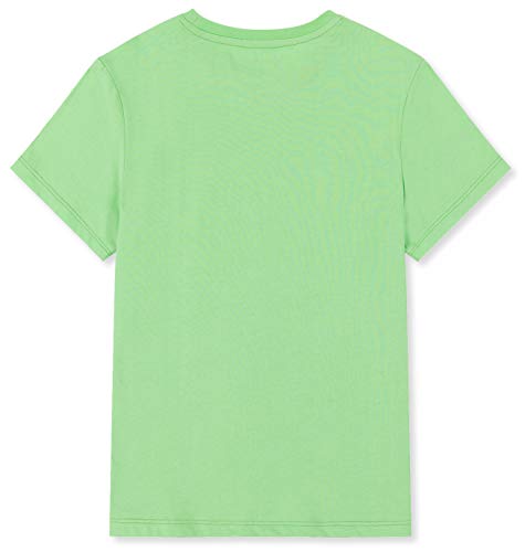 ALWAYSONE Kid's Short Sleeve T-Shirt Girls' Cotton Jersey Tee Crewneck Boys' T-Shirts Solid and Striped Tee Shirt 3-12 Years (Light Green-m)